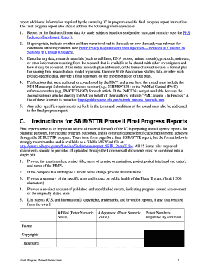 Fillable Online grants nih The Final Progress Report instructions Fax ...