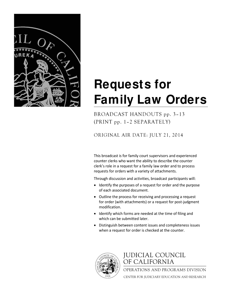 Fillable Online www2 courtinfo ca Requests for Family Law Orders ...