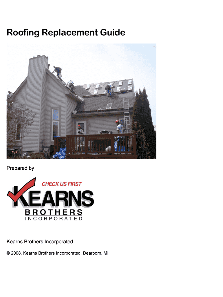 Fillable Online Roofing Replacement Guide Fax Email Print - pdfFiller