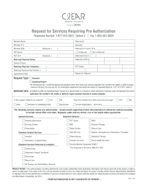 Fillable Online Clear Prior Auth FormLayout 1 2/20/14 9:42 PM Page 1 ...