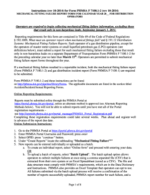Fillable Online phmsa dot 1-2 (rev 10-2014) MECHANICAL FITTING FAILURE ...
