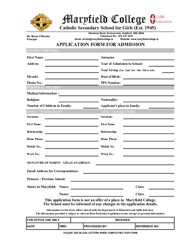 Fillable Online School Admission Form.xls Fax Email Print - pdfFiller