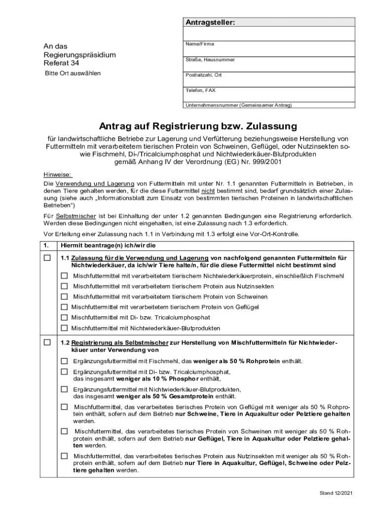 Ausfüllbar Online Antrag auf Registrierung bzw. Zulassung als Selbstmischer Fax Email Drucken ...