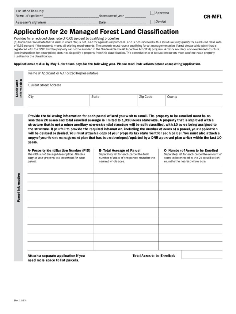 Fillable Online Class 2c Managed Forest Land - Property Tax Fact Sheet ...