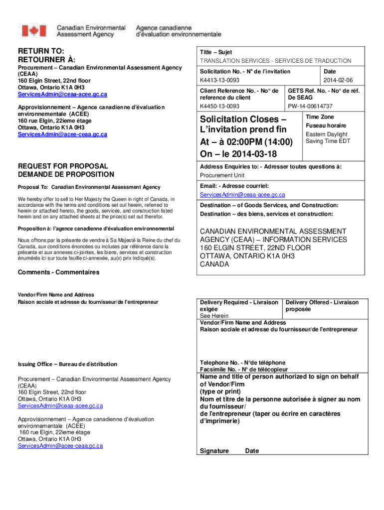 Remplissable En Ligne Contact the Impact Assessment Agency of Canada Fax Email Imprimer - pdfFiller