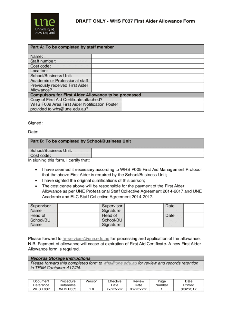 Fillable Online whs-f037-first-aider-allowance-form.docx Fax Email ...