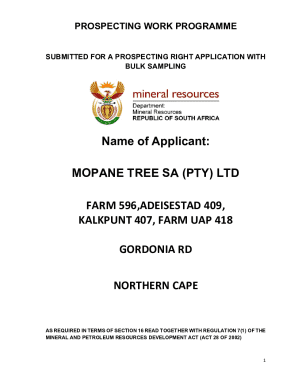 Fillable Online Prospecting Work Programme GUIDELINE Fax Email Print ...