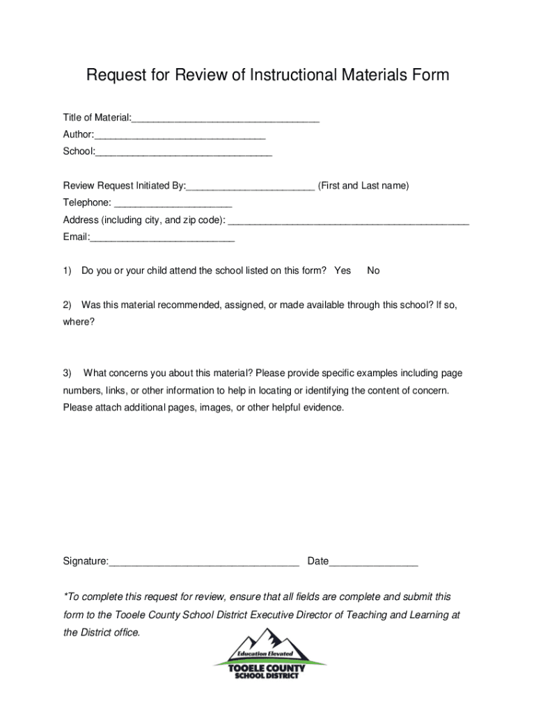 Fillable Online Request Form for Re-Evaluation of Instructional ...