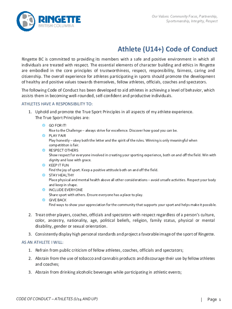 Fillable Online Spectator Code of Conduct Fax Email Print - pdfFiller