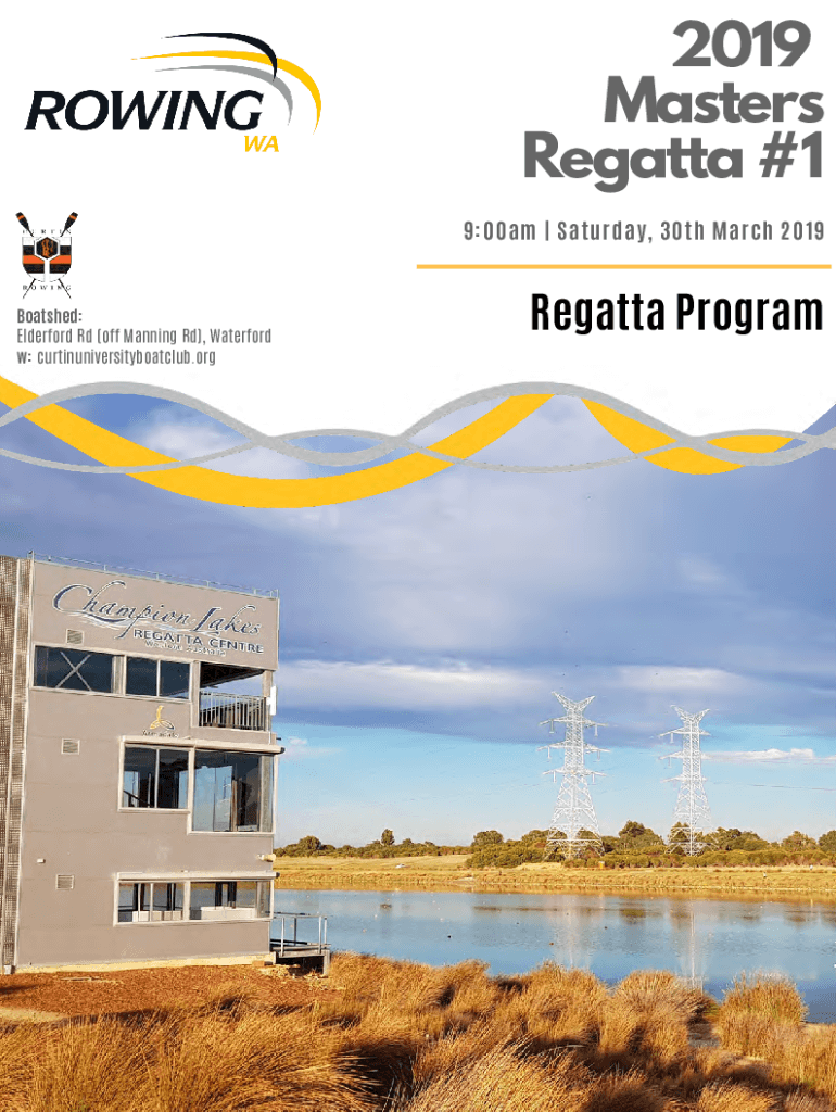 Fillable Online World Rowing Masters Regatta - Wednesday, September ...