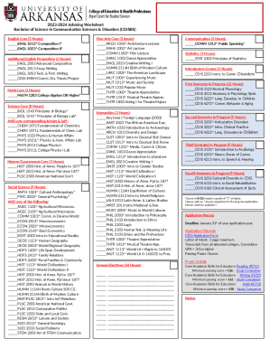 Fillable Online coehp uark 2023-2024 Advising Worksheet Fax Email Print ...