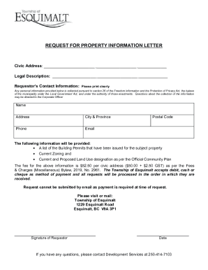 Fillable Online REQUEST FOR PROPERTY INFORMATION LETTER Fax Email Print ...