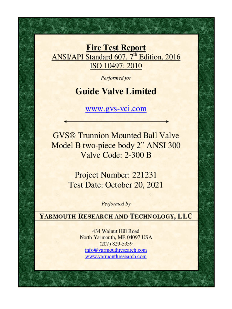 Fillable Online Guide Valve Limited. GVS Trunnion Mounted Metal to ...