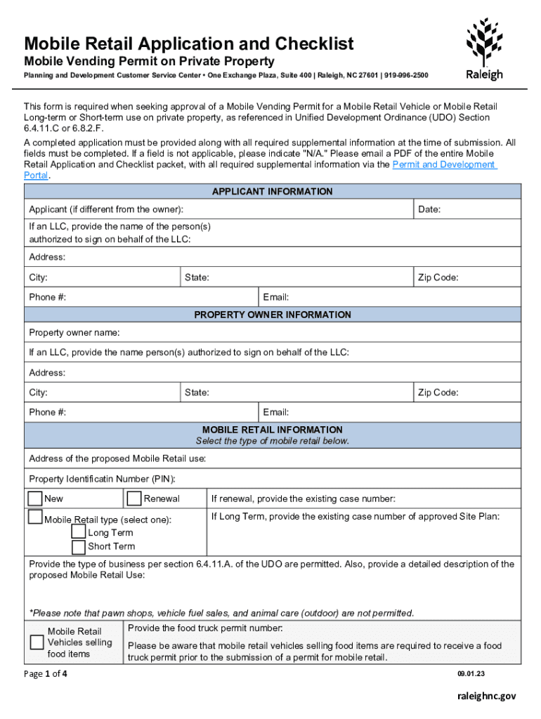 Fillable Online Mobile Retail Application and Checklist Fax Email Print ...