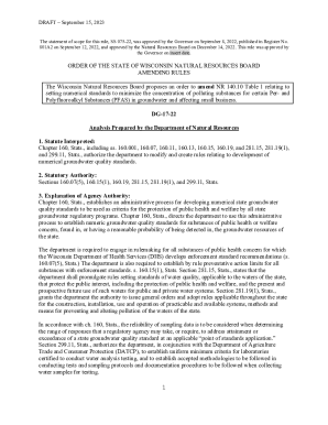 Fillable Online dnr wisconsin DRAFT - Board Order DG-17-22. Board order template form with ...