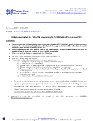Fillable Online RESEARCH APPLICATION FORM FOR SUBMISSION TO ... Fax ...