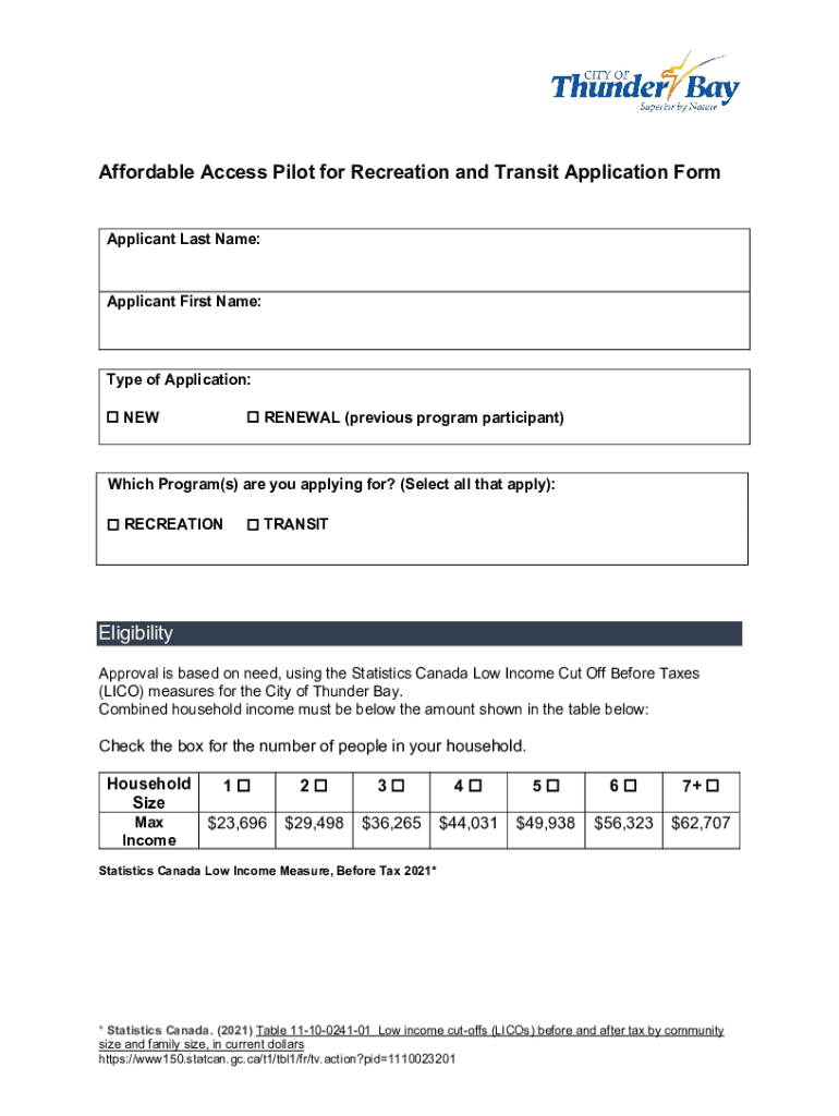 Fillable Online Affordable Access Pilot Application Form Fax Email ...