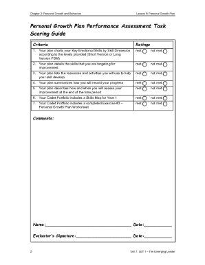 Fillable Online U1C2L8 Exercise 1 - Personal Growth Plan Worksheet Fax ...