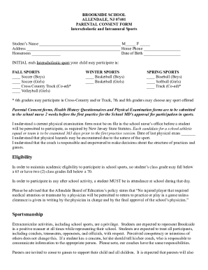 Fillable Online Sports Parents Consent Form Fax Email Print - pdfFiller