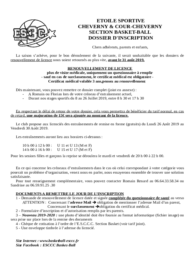 Remplissable En Ligne etoile sportive de cheverny et cour-cheverny (esccc) Fax Email Imprimer ...