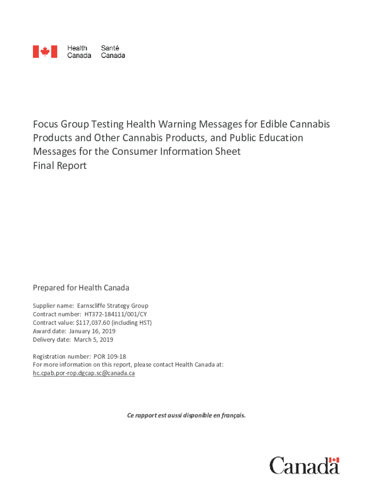 Fillable Online publications gc Noticing of cannabis health warning ...