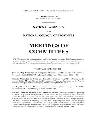 Fillable Online National Council of Provinces Provincial Week 2023 Fax ...