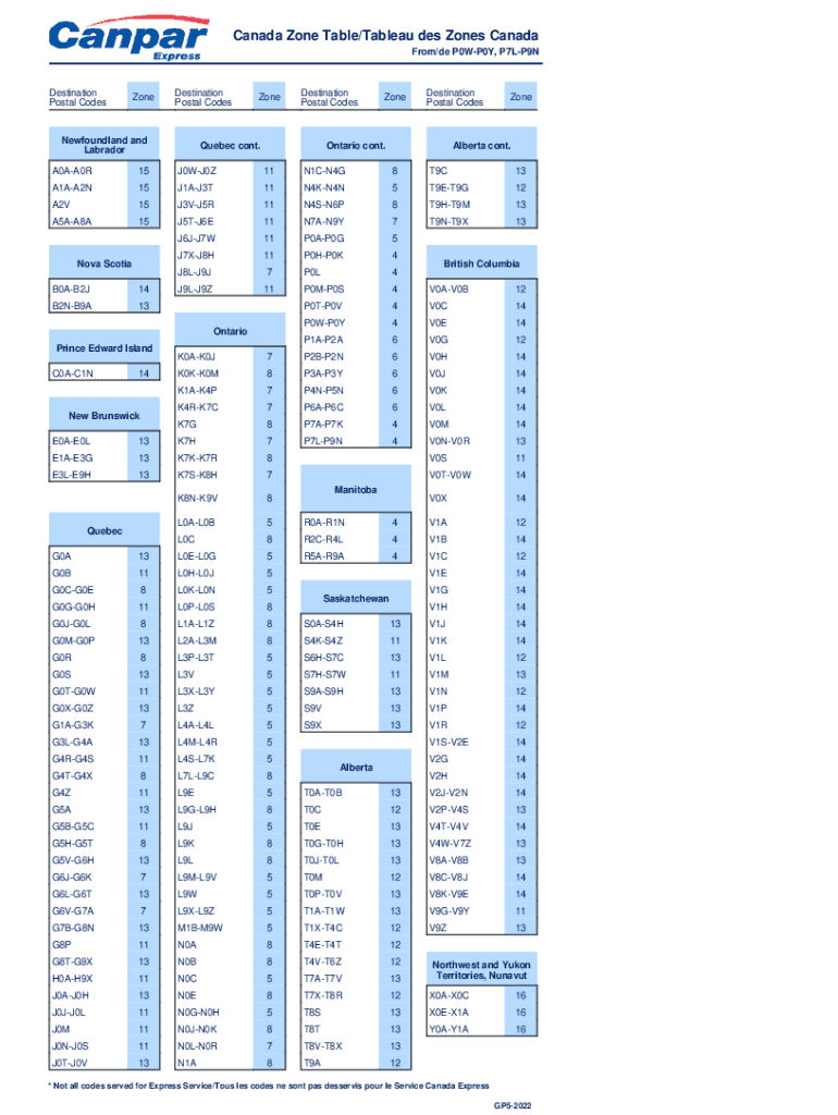 Fillable Online Map based on Canadian postal codes - better solutions ...