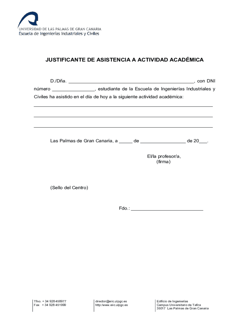 Justificante Asistencia