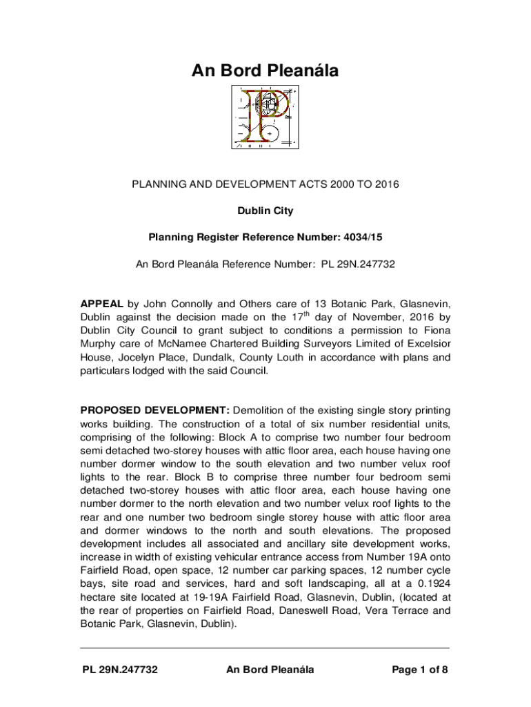 Fillable Online Planning Register Reference Number: 4034/15 Fax Email ...