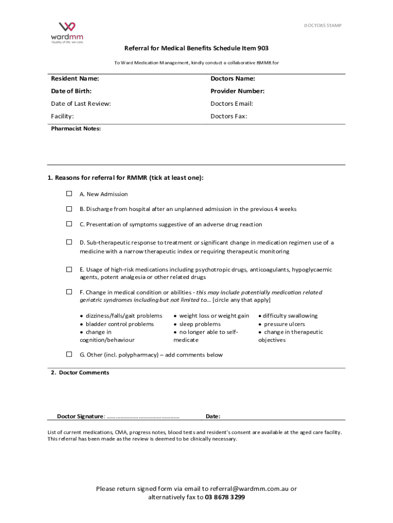 Fillable Online Referral Form for Doctor - Blank Template.docx Fax Email Print - pdfFiller