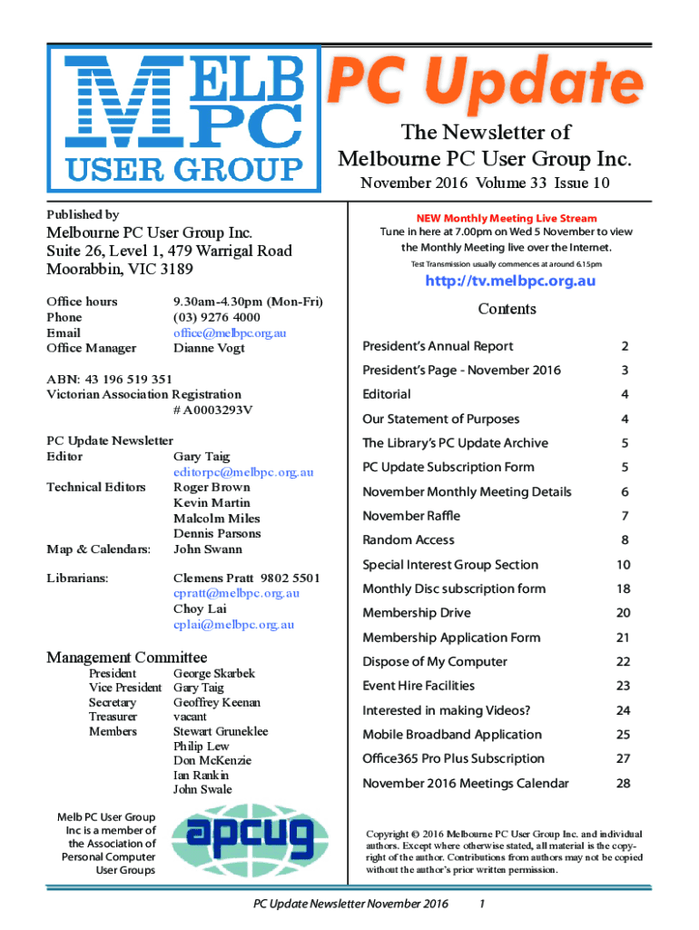 Fillable Online PC Update Newsletter Fax Email Print - pdfFiller