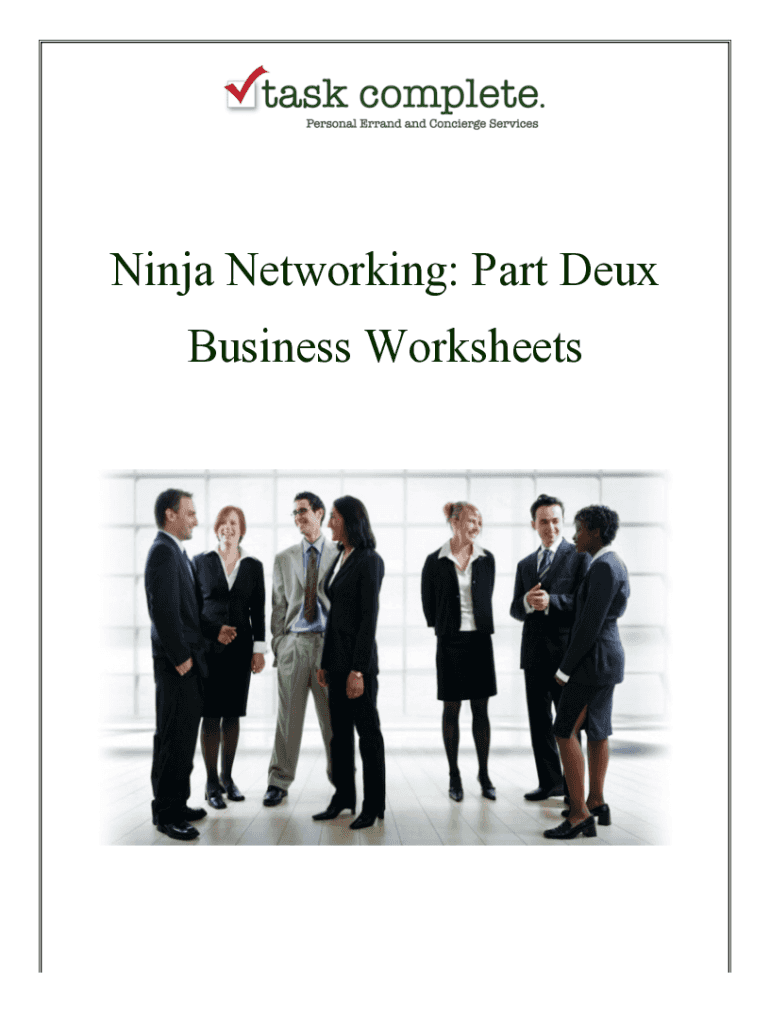 Fillable Online Ninja Networking Part Deux Business Worksheets.docx Fax ...
