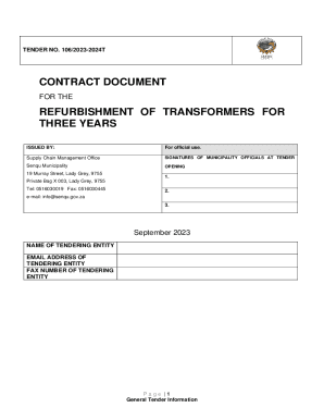 Fillable Online Transformer Supplies, Installation and Maintenance ...