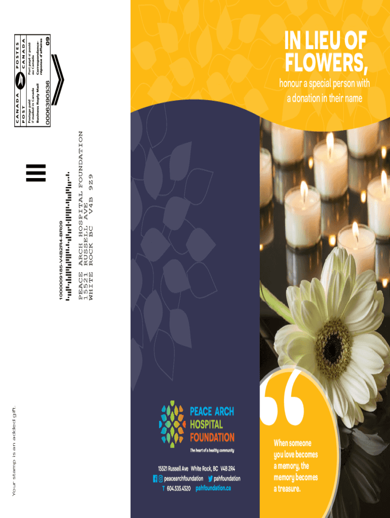 Fillable Online In Lieu of Flowers: Five Alternative Expressions of ...