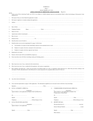 Fillable Online Application for an order for a road closure. road ...