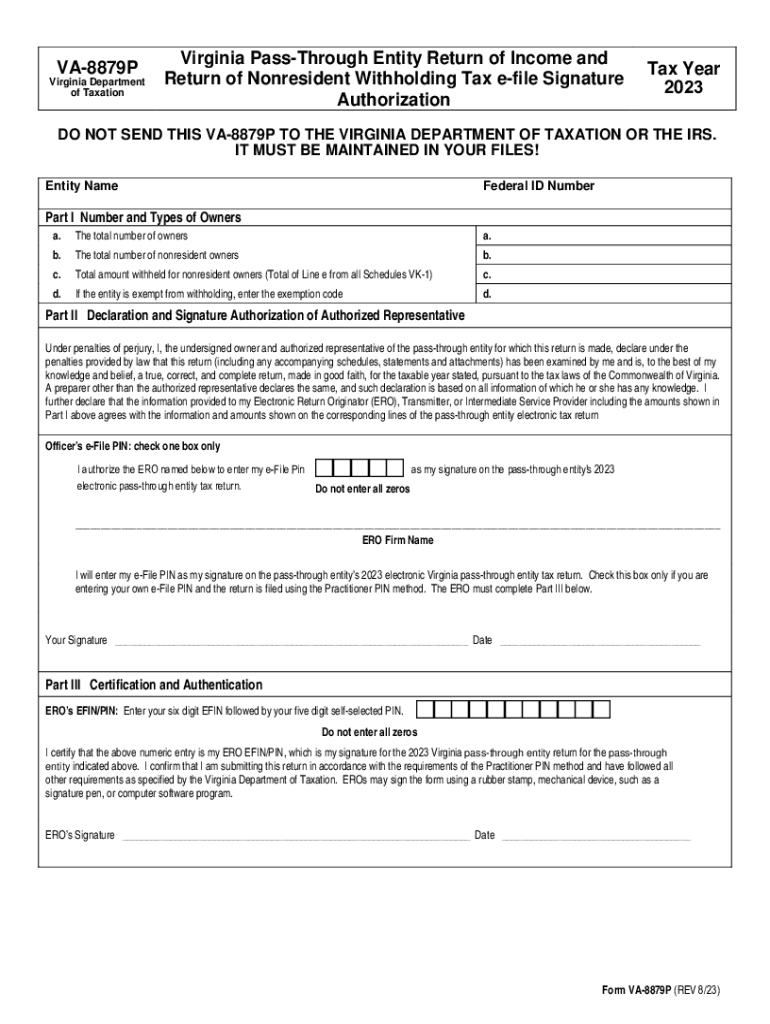 Fillable Online Fillable Online tax virginia Virginia Pass-Through ...