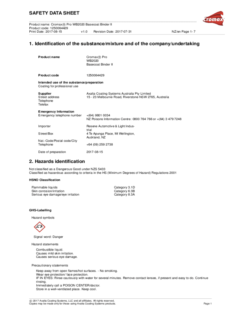 Fillable Online Safety Data Sheet - The Paint Depot Fax Email Print ...