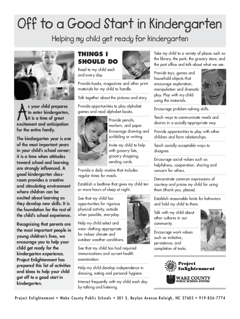 Fillable Online how to prepare your child for kindergarten -- summertime ... Fax Email Print ...