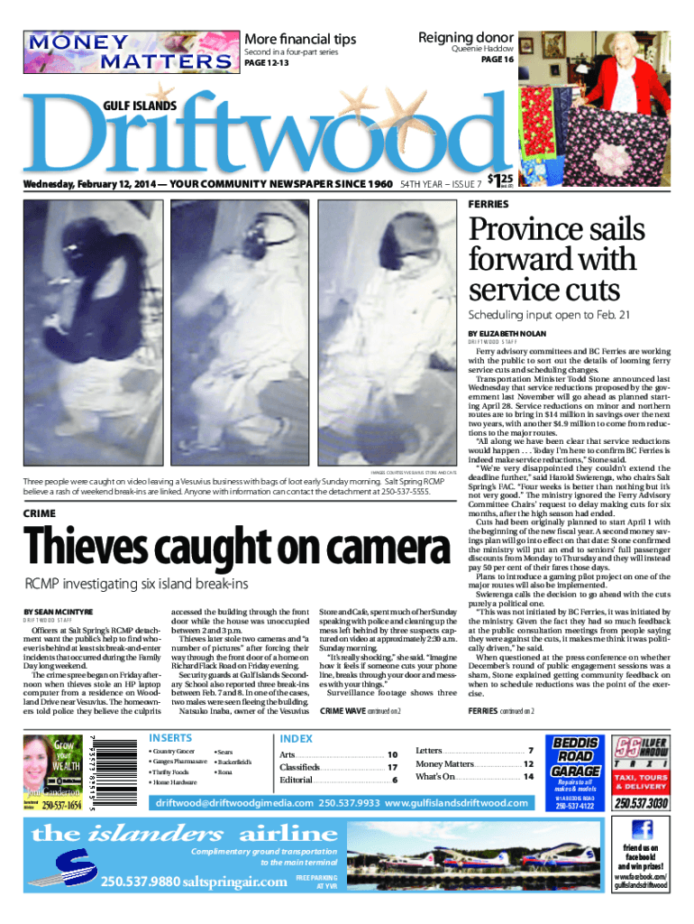 Fillable Online Driftwood ranks third in newspaper contest Forest fire ...