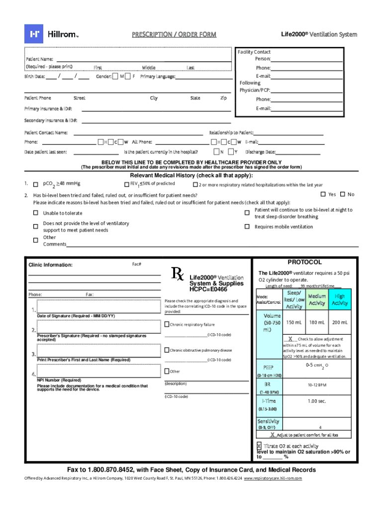 Fillable Online Life2000 Ventilation System Fax Email Print - pdfFiller