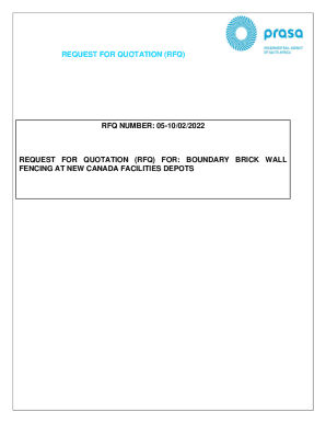 Fillable Online REQUEST FOR QUOTATION (RFQ) FOR: BOUNDARY BRICK WALL ...