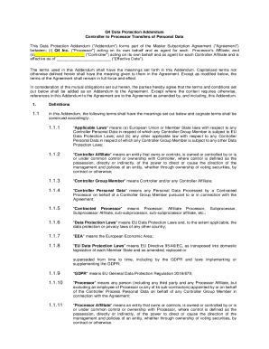 Fillable Online Q4 Data Protection Addendum Controller to Processor ...