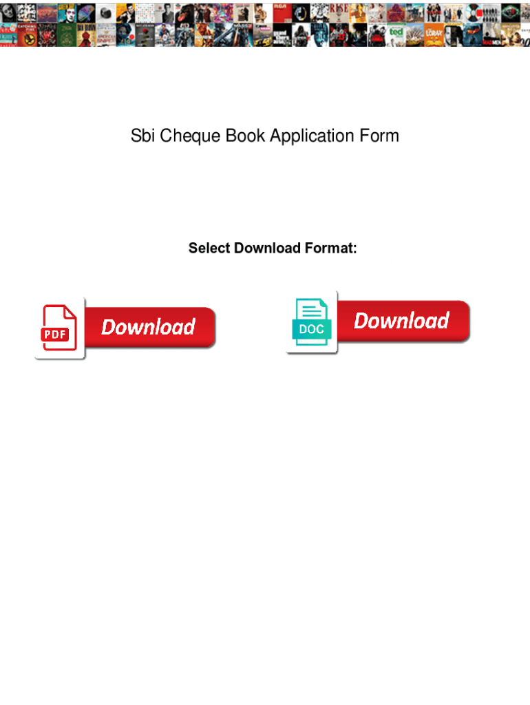 Fillable Online Sbi Cheque Book Application Form. Sbi Cheque Book ...