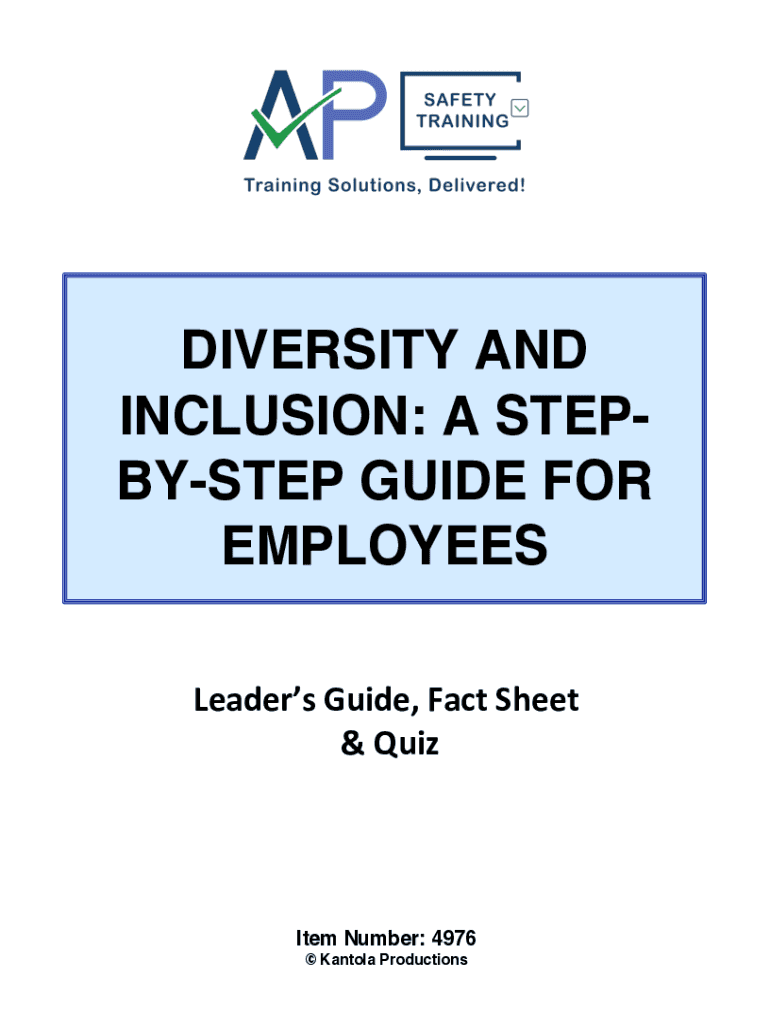 Fillable Online Creating a Diversity & Inclusion Strategy: A Step by ...
