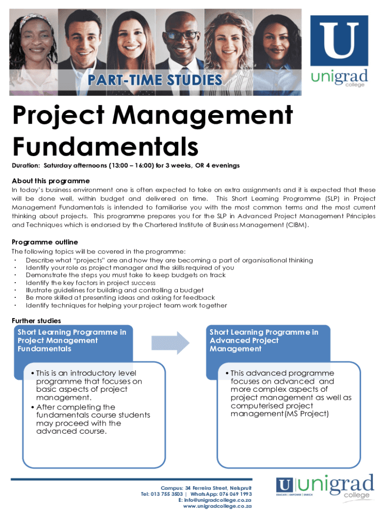 Fillable Online Fundamentals of Project Management Program Fax Email ...