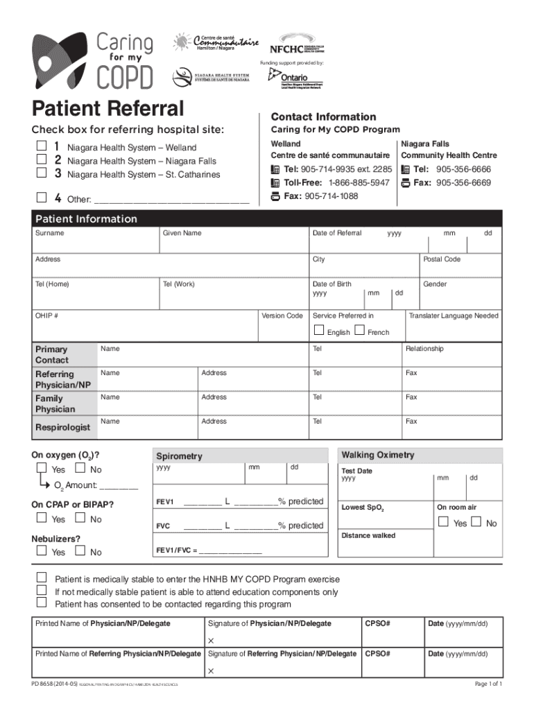 Fillable Online Caring For My COPD Referral Form Fax Email Print ...