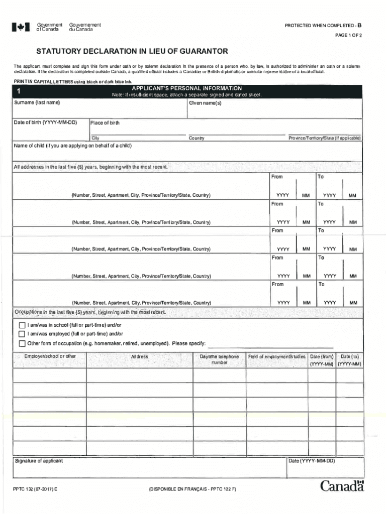 Fillable Online PWGSC-TPSGC 2010 - Statutory Declaration - Forms Fax ...