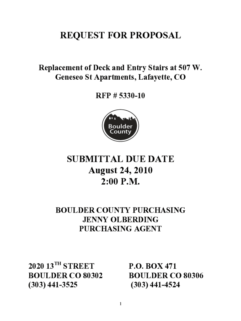 Fillable Online Request For Proposal Template: Fillable, Printable ...