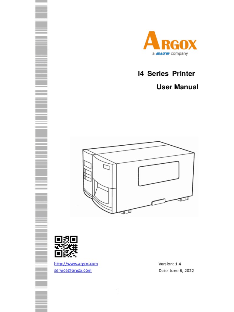 Fillable Online I4 Series Printer User Manual Fax Email Print - pdfFiller