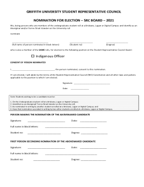 Fillable Online Student Elections - Staff Portal - Griffith University Fax Email Print - pdfFiller